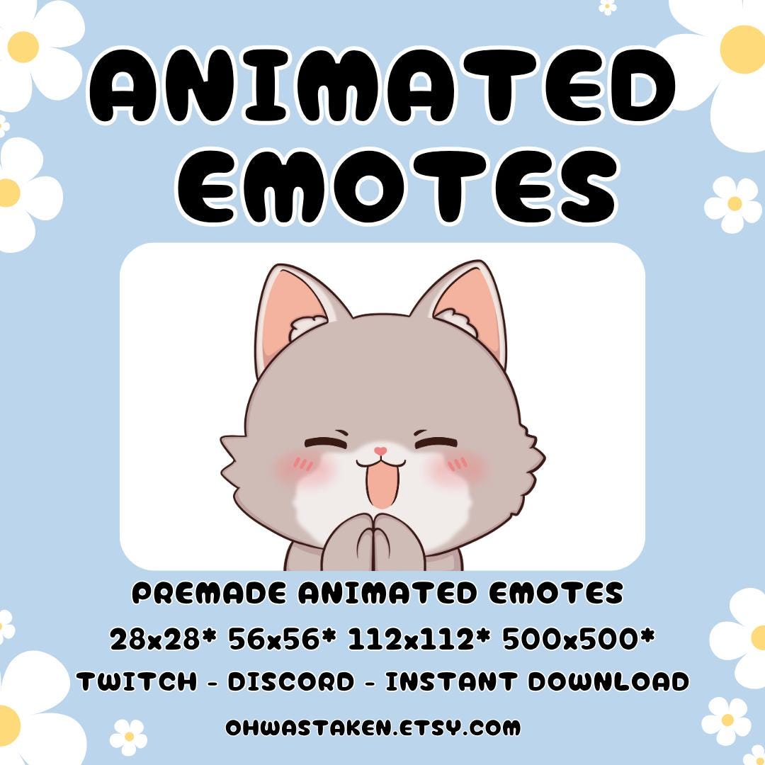 Premade Animated Cat Emote | Cute Cat Clap for Twitch & Discord - Etsy