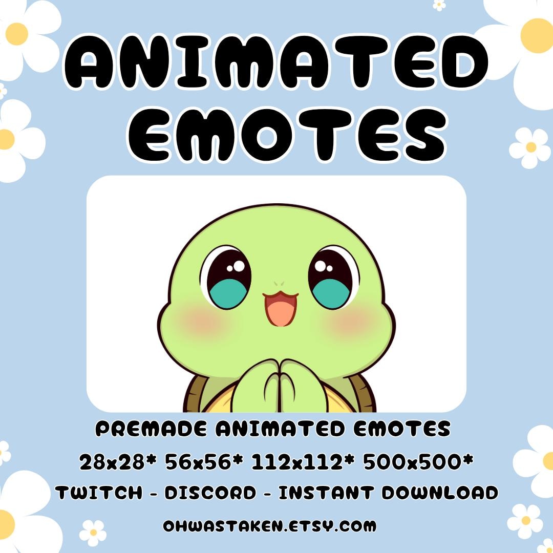 Cute Animated Turtle Emote Pack - Twitch & Discord Emotes - Etsy