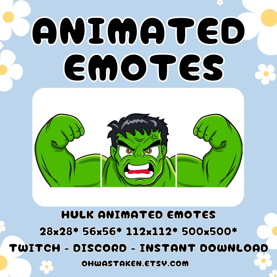 Hulk Animated Emote - Twitch & Discord High-quality Design - Etsy