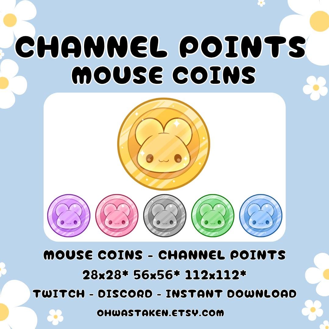 Mouse Coin Channel Points - Twitch & Discord Reward Icons - Etsy