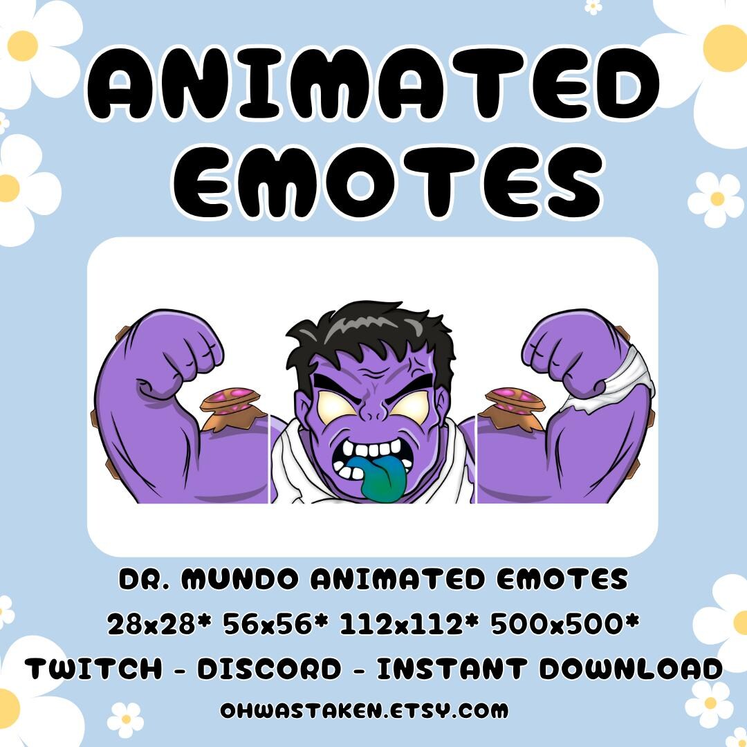 Dr. Mundo Animated Emotes - Twitch & Discord - Etsy