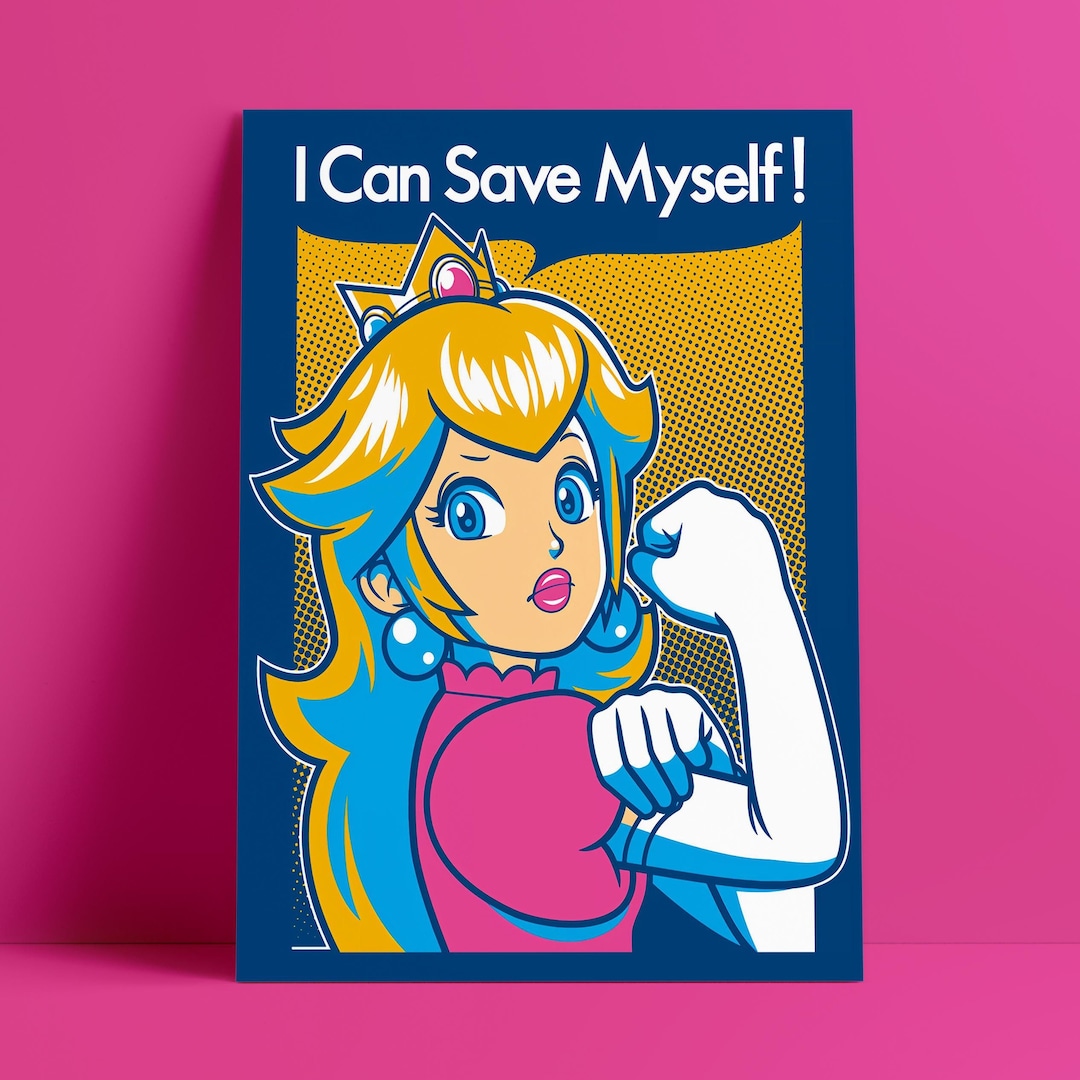 Princess Peach Poster Super Mario Wall Art Princess Peach Mario Poster ...