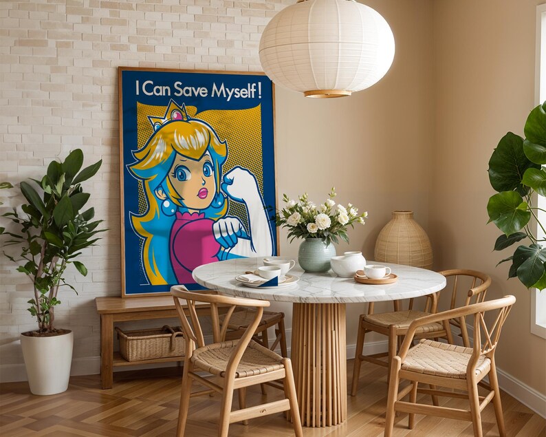 Princess Peach Poster Super Mario Wall Art Princess Peach Mario Poster ...