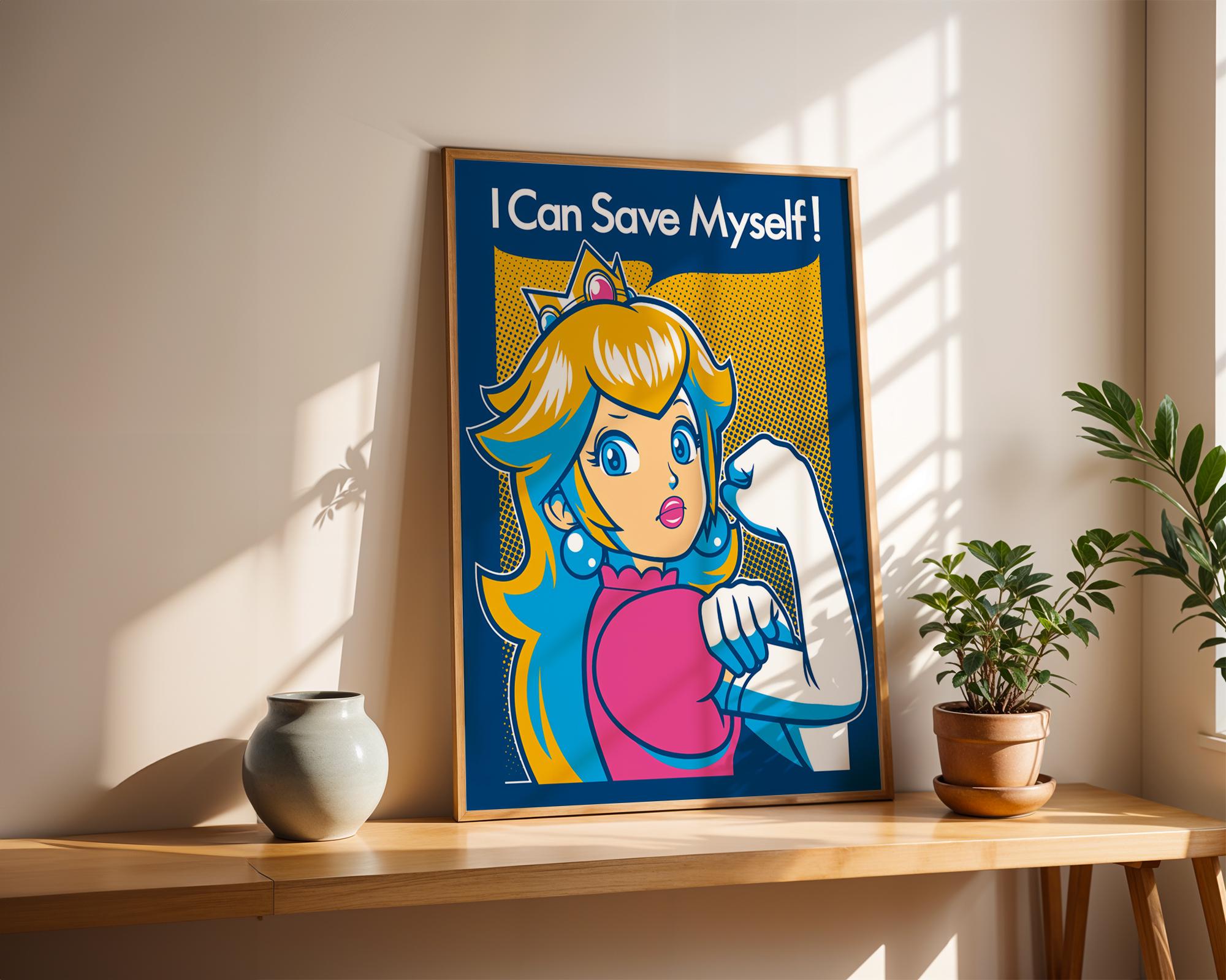Princess Peach Poster Super Mario Wall Art Princess Peach Mario Poster ...