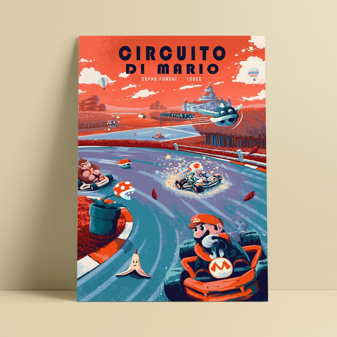 Mario Kart Poster Mario Circuit Super Mario Kart Wall Art Super Mario ...