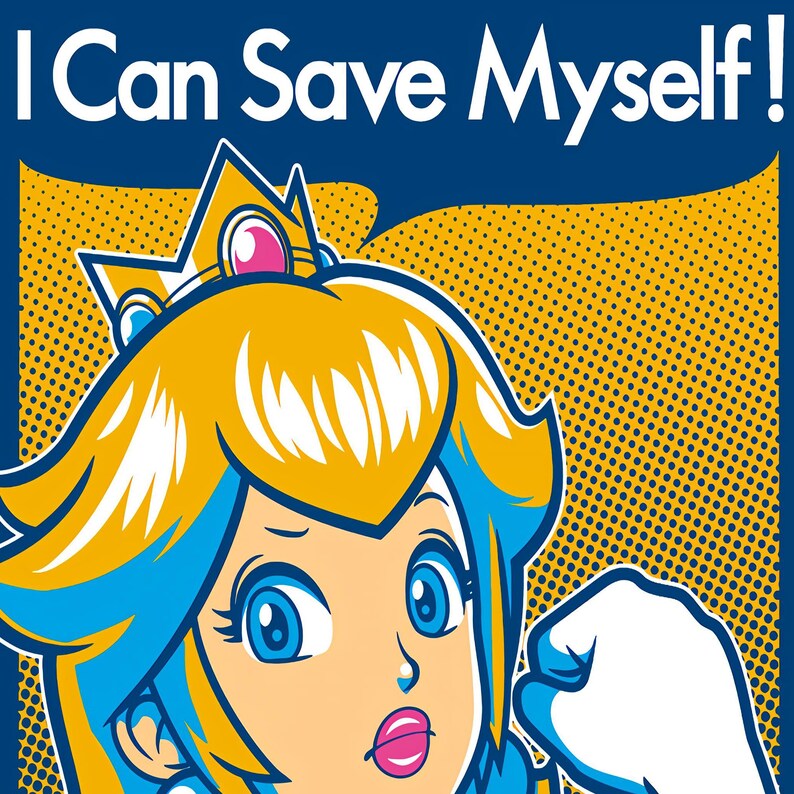 Princess Peach Poster Super Mario Wall Art Princess Peach Mario Poster ...