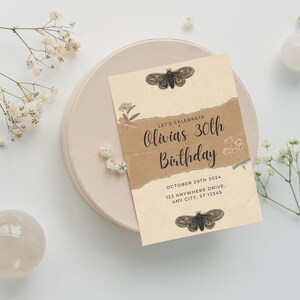 Rustic Birthday Party Invitation Template, Natural Earthy Invite, Craft ...