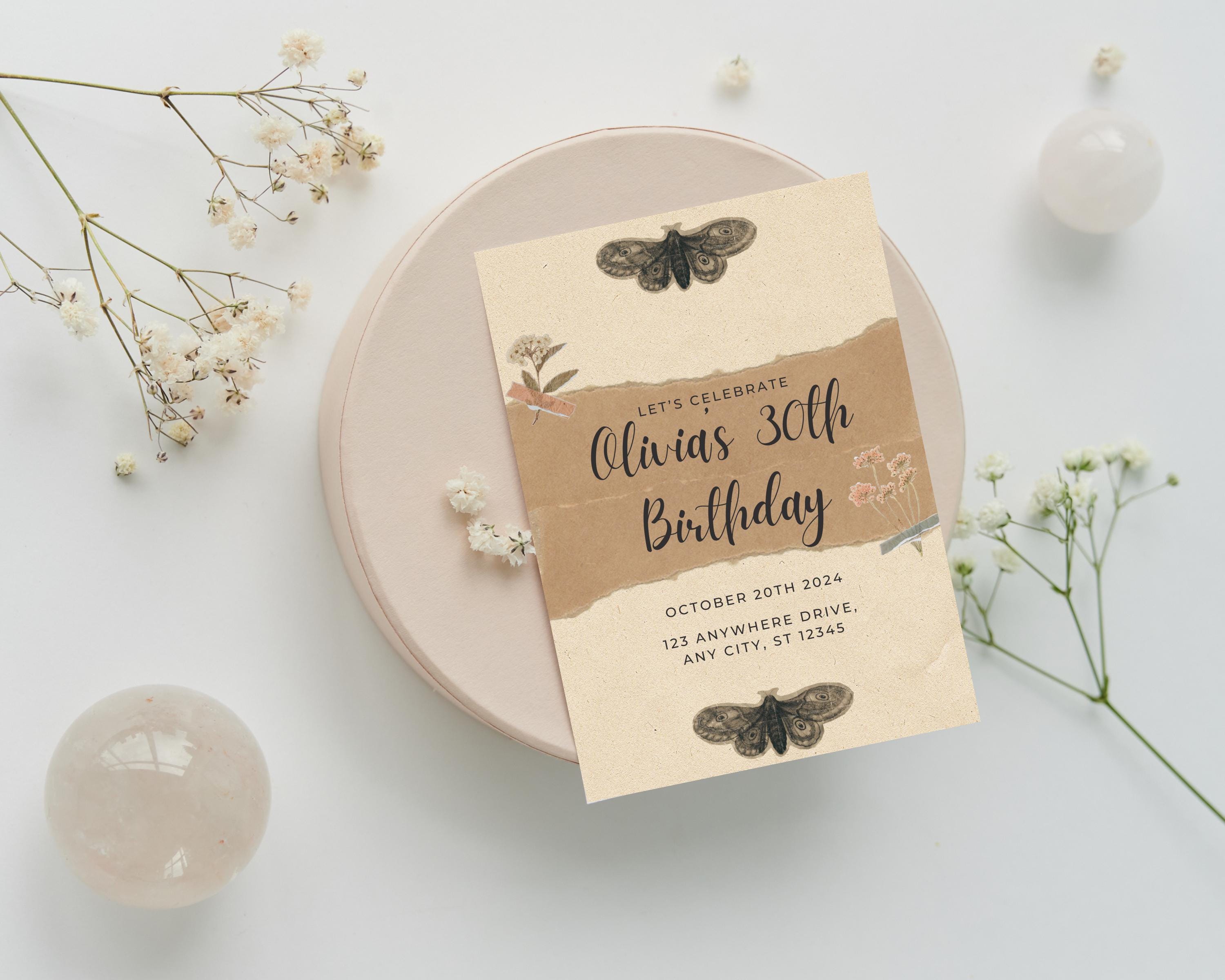 Rustic Birthday Party Invitation Template, Natural Earthy Invite, Craft ...