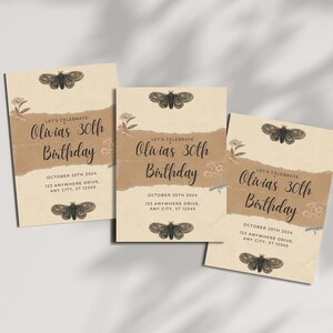 Rustic Birthday Party Invitation Template, Natural Earthy Invite, Craft ...