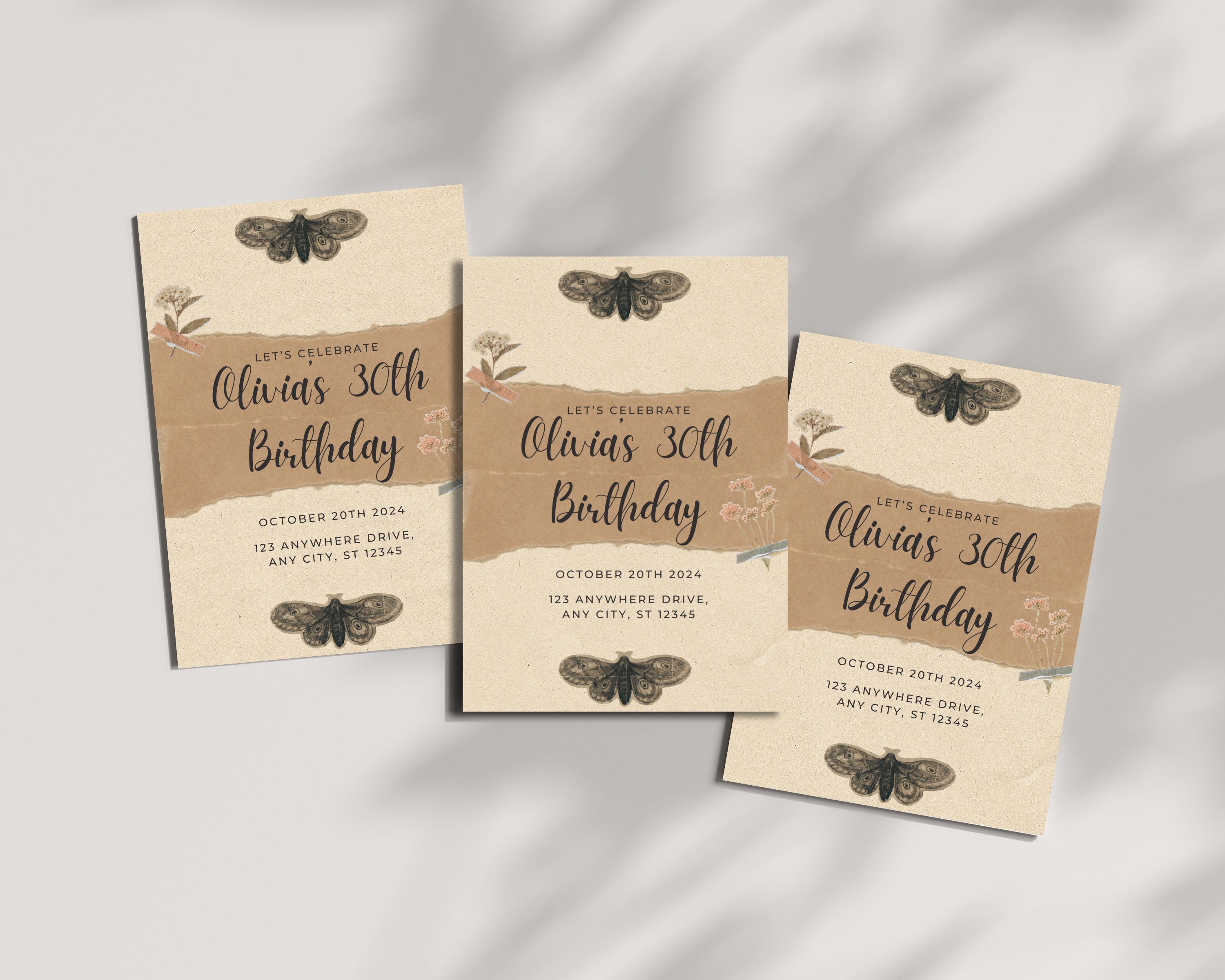 Rustic Birthday Party Invitation Template, Natural Earthy Invite, Craft ...