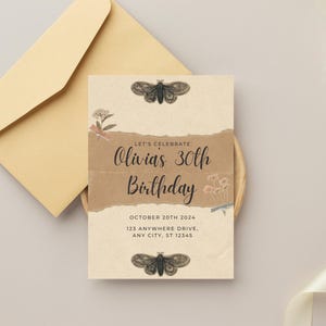 Rustic Birthday Party Invitation Template, Natural Earthy Invite, Craft ...