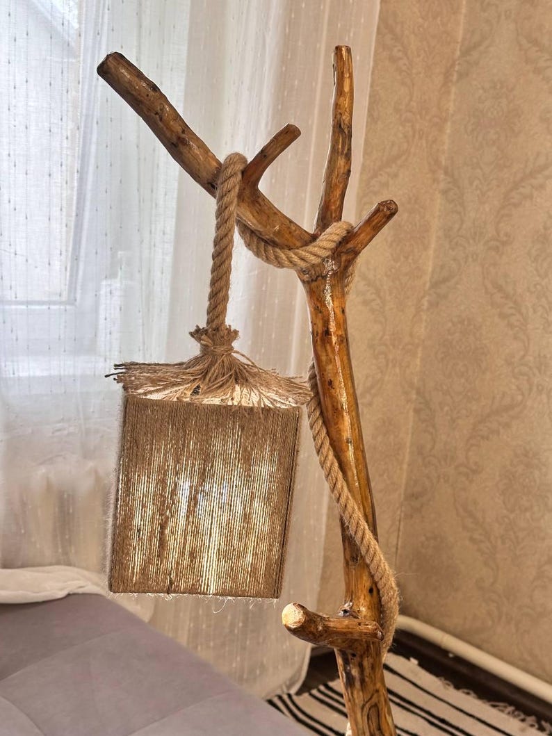 Unique Floor Lamp Tree Branch / Wood Floor Lamp / Bedroom Floor Lamp ...
