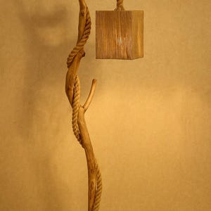 Handmade Wooden Floor Lamp/ Rustic Style Lamp for Bedroom / Living Room ...