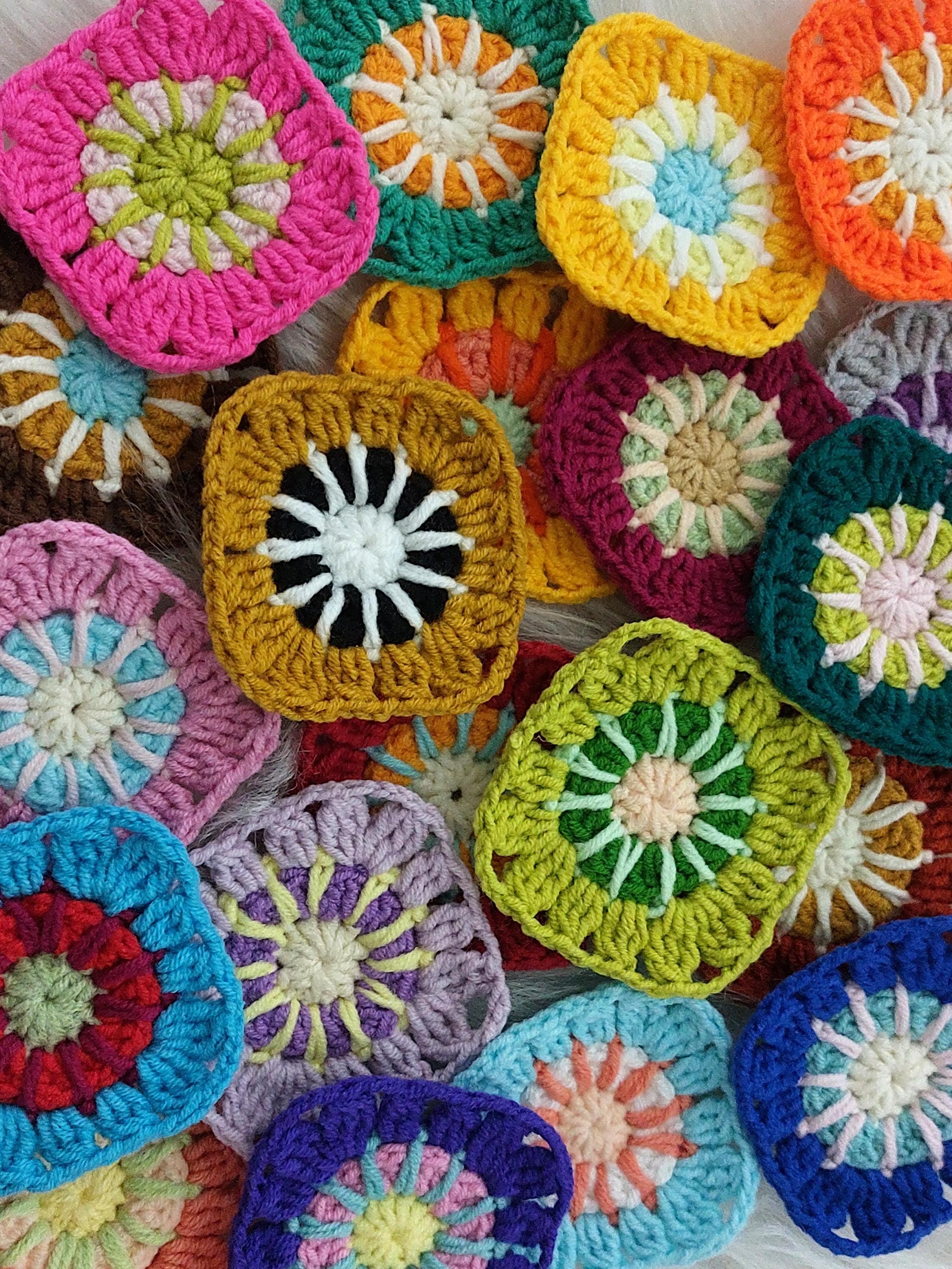 Click Clack Bag's Motifs, Crochet Granny Square Set, Grandma Square ...