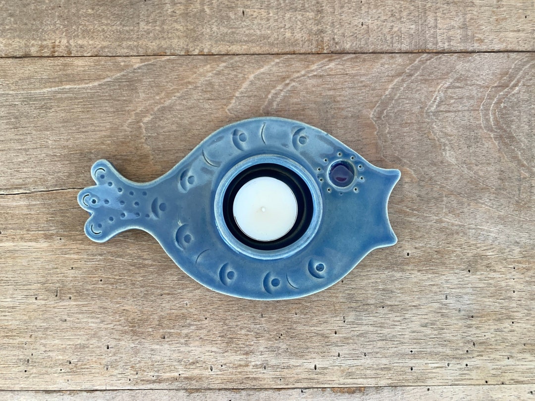Handmade Ceramic Fish Tea Light Holder / Stick Incense Burner - Etsy
