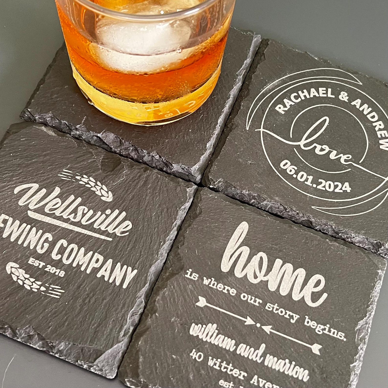 Beautiful Slate Coasters - Multiple Custom Designs to Personalize ...