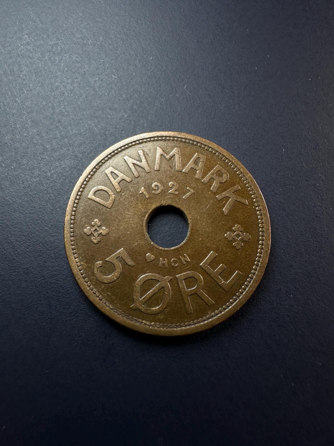 Danish 5 Ore 1927, 1928, 1934. Vintage Coins From Denmark Almost 100 ...