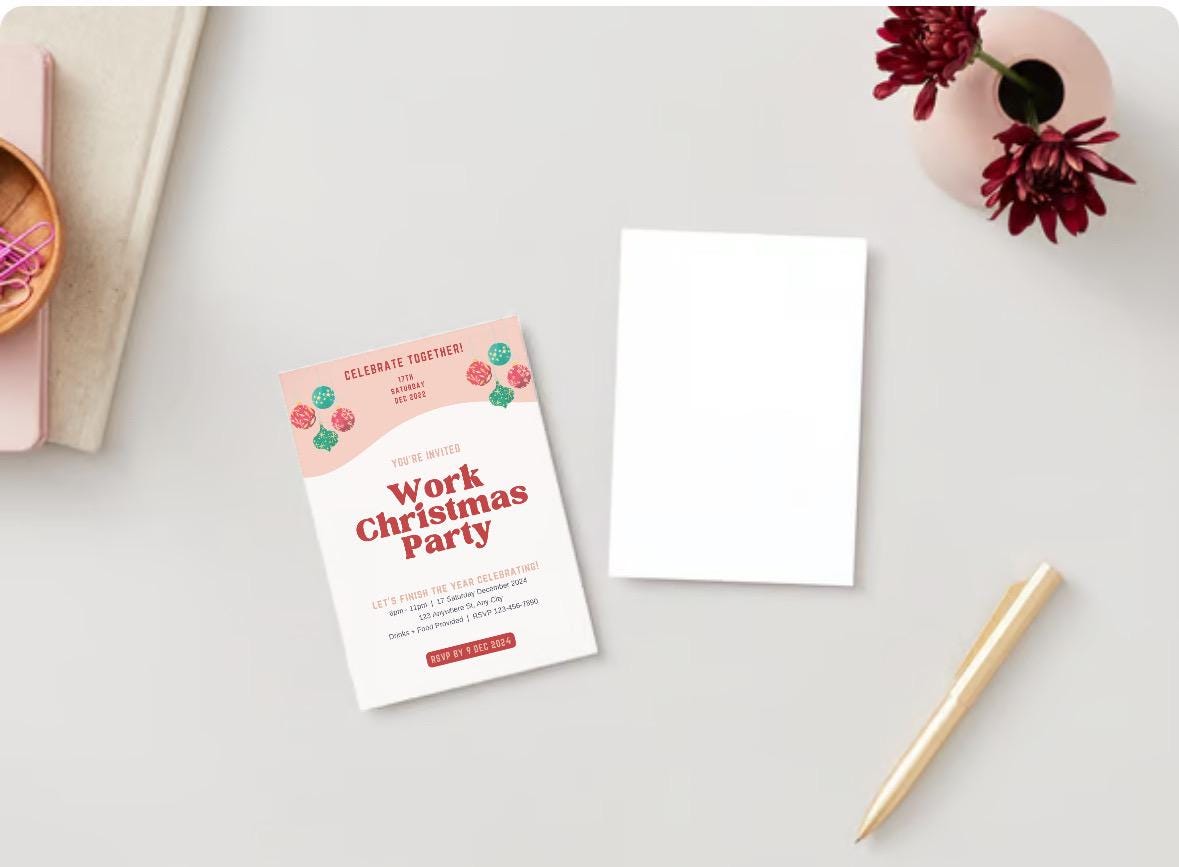 Work Christmas Party Invite, Customizable Work Christmas Party ...