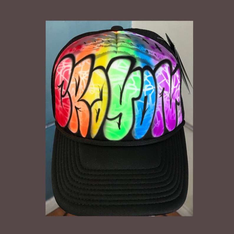 Airbrush Graffiti Trucker Hats Custom Personalized Online - Etsy