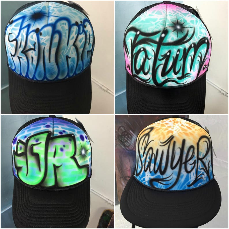Airbrush Graffiti Trucker Hats Custom Personalized Online - Etsy