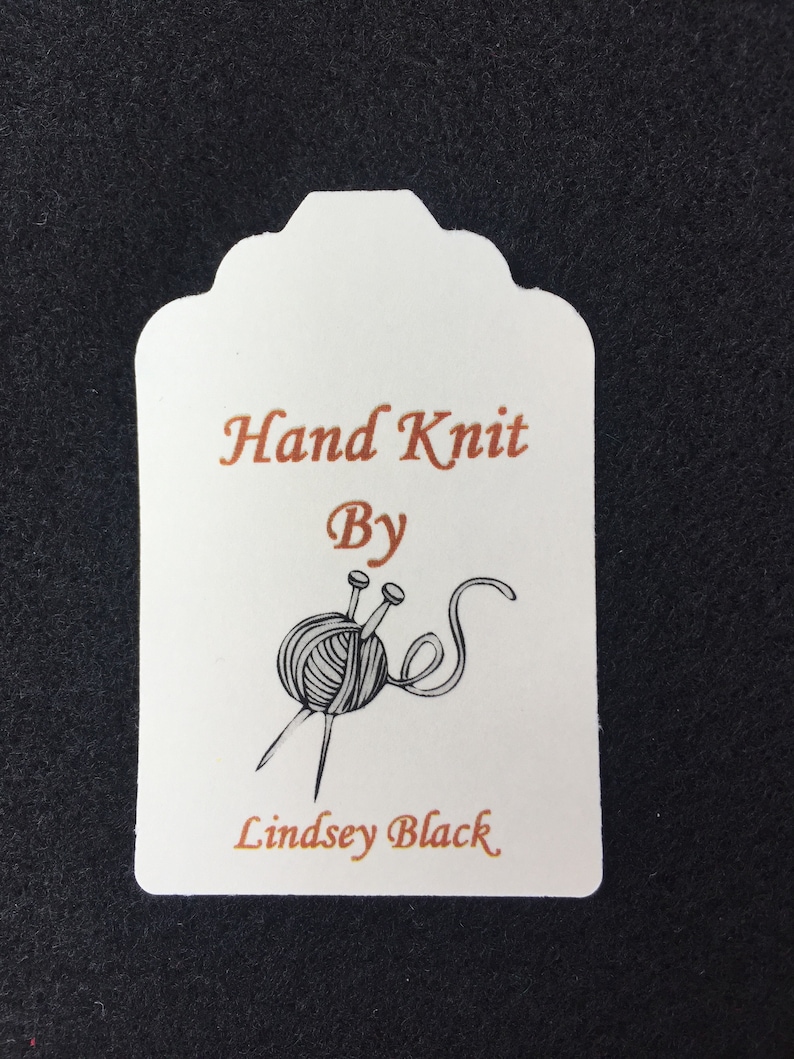 Hand Knit BY Hang Tags Labels Custom Personalized Knitting | Etsy