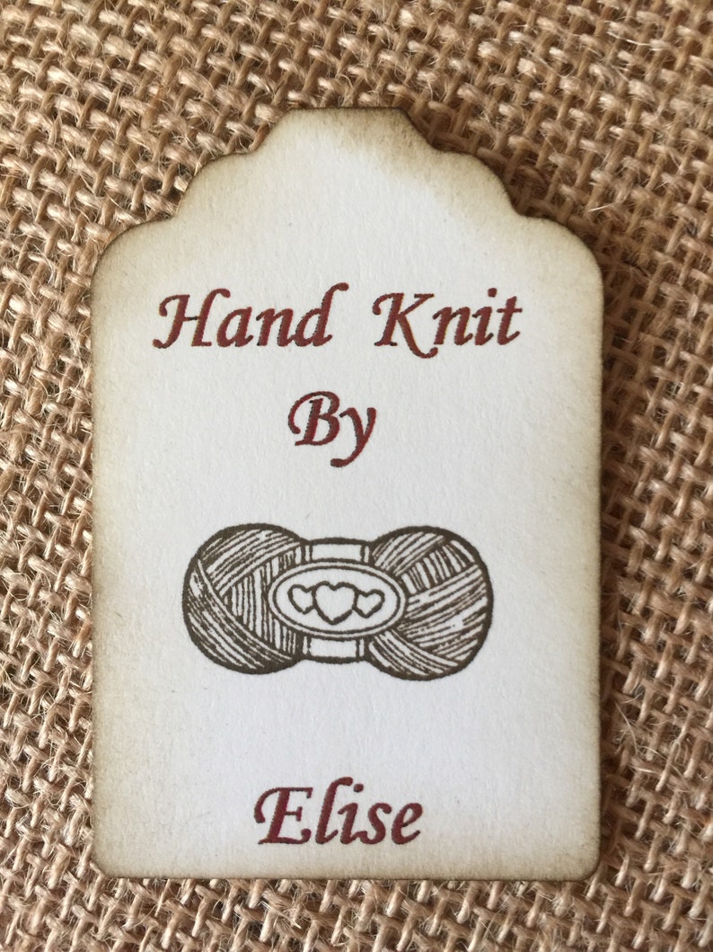 Hand Knit BY Hang Tags Labels - Custom - Personalized Knitting Tag ...