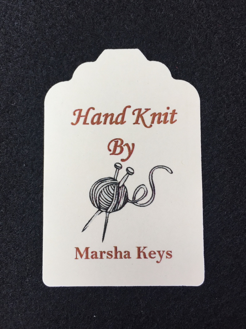 Hand Knit BY Hang Tags Labels Custom Personalized Knitting | Etsy