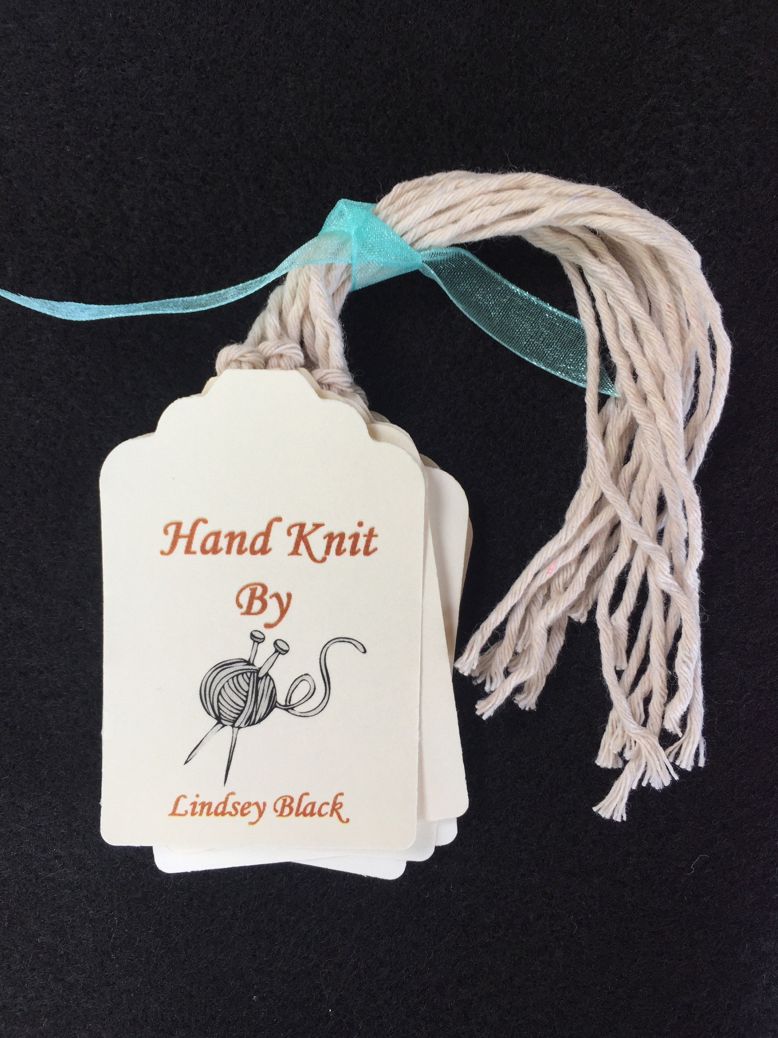 Hand Knit BY Hang Tags Labels - Custom - Personalized Knitting Tag ...