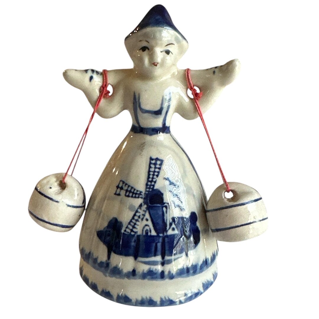 Vintage Delft Dutch Milkmaid With Blue Hat Figurine - Etsy