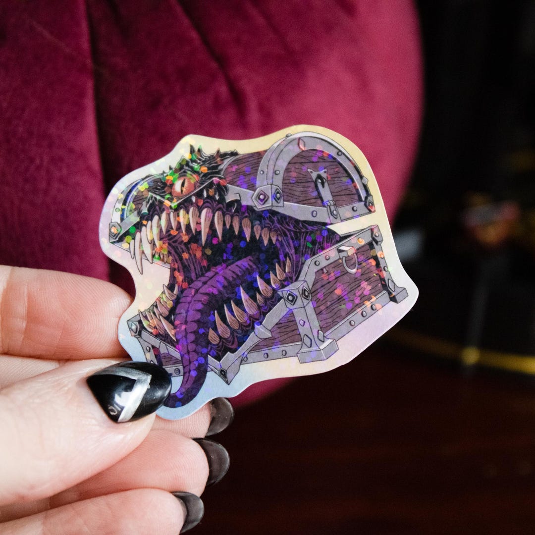 Mimic Chest Sticker Dungeons and Dragons, Mimic Stickers, Gaming ...