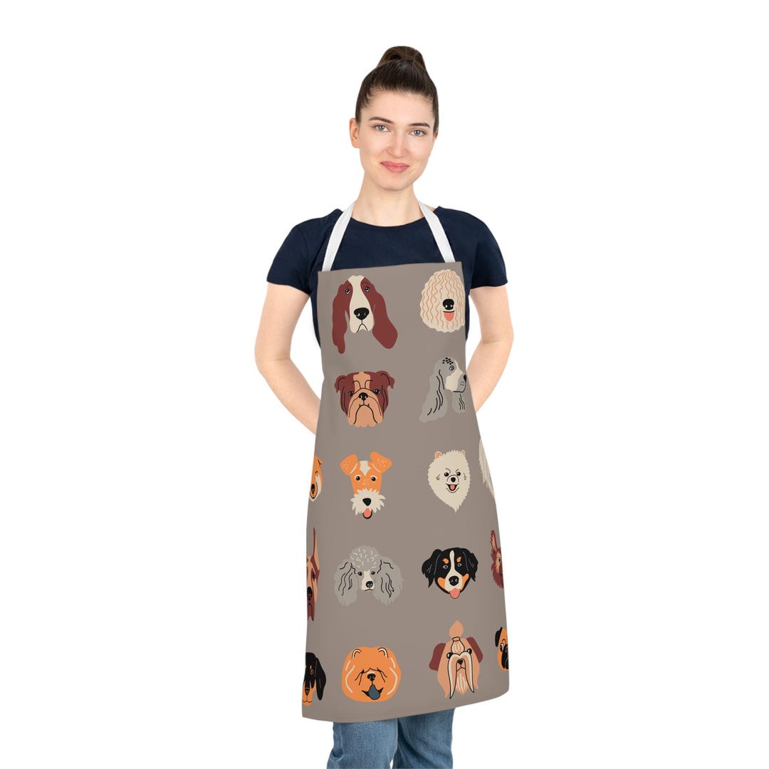 Cute Dog Faces Adult Apron, Perfect Gift for Dog Parent Mum Mom Dad ...