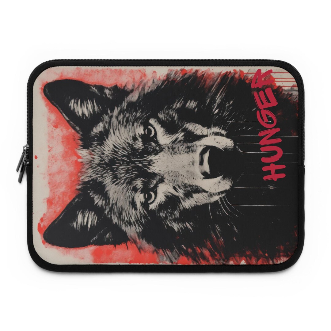 Artistic Wolf Laptop Sleeve - Hunger Design, Stylish Laptop Case, Cool ...