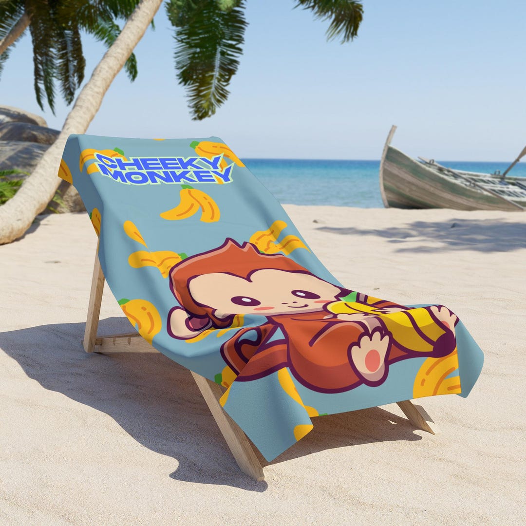 Cheeky Monkey Beach Towel, Fun Towel for Kids, Playful Pool Accessory ...
