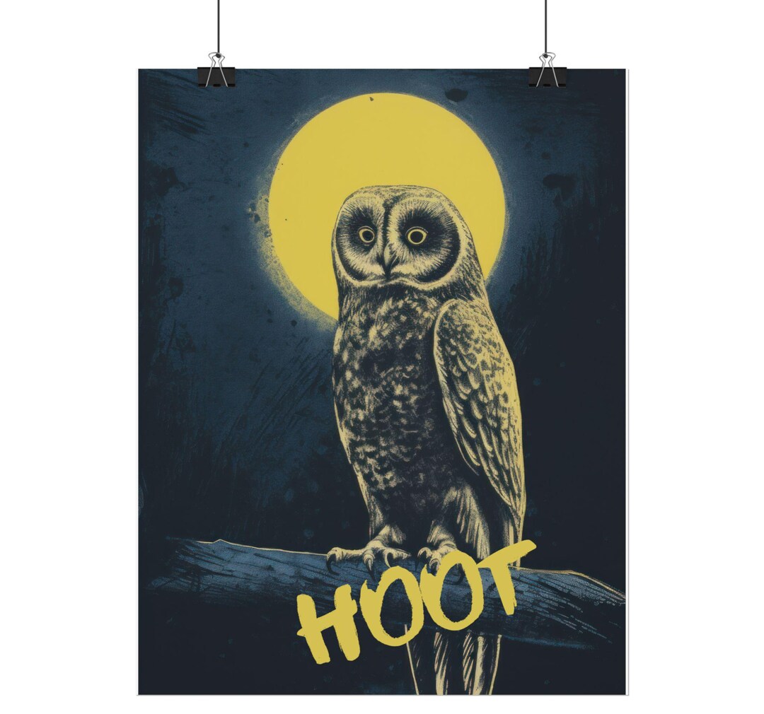 Whimsical Owl Art Print, Hoot Poster for Home Decor, Gift for Nature ...