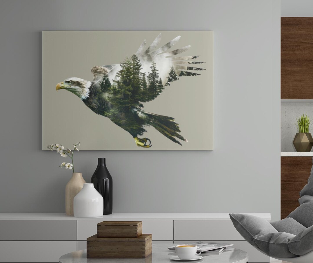 Golden Eagle Print – AI Generated Forest Eagle Poster (digital Download ...