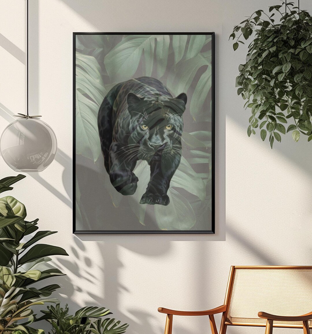 Black Panther Jungle Poster - African Panther Poster - Panther Decor ...