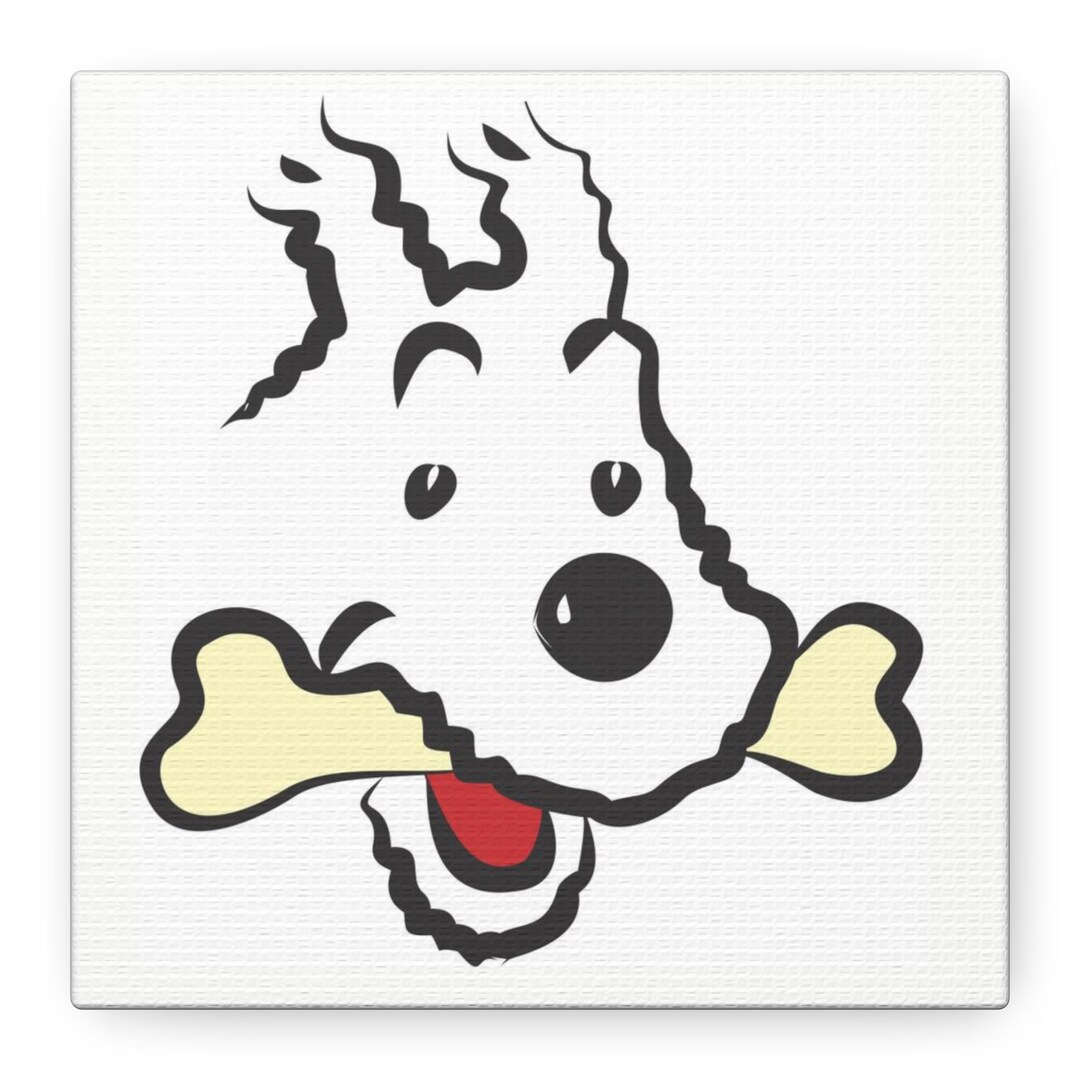 Whimsical Snowy and Bone From the Adventures of Tintin Dog Canvas Art ...