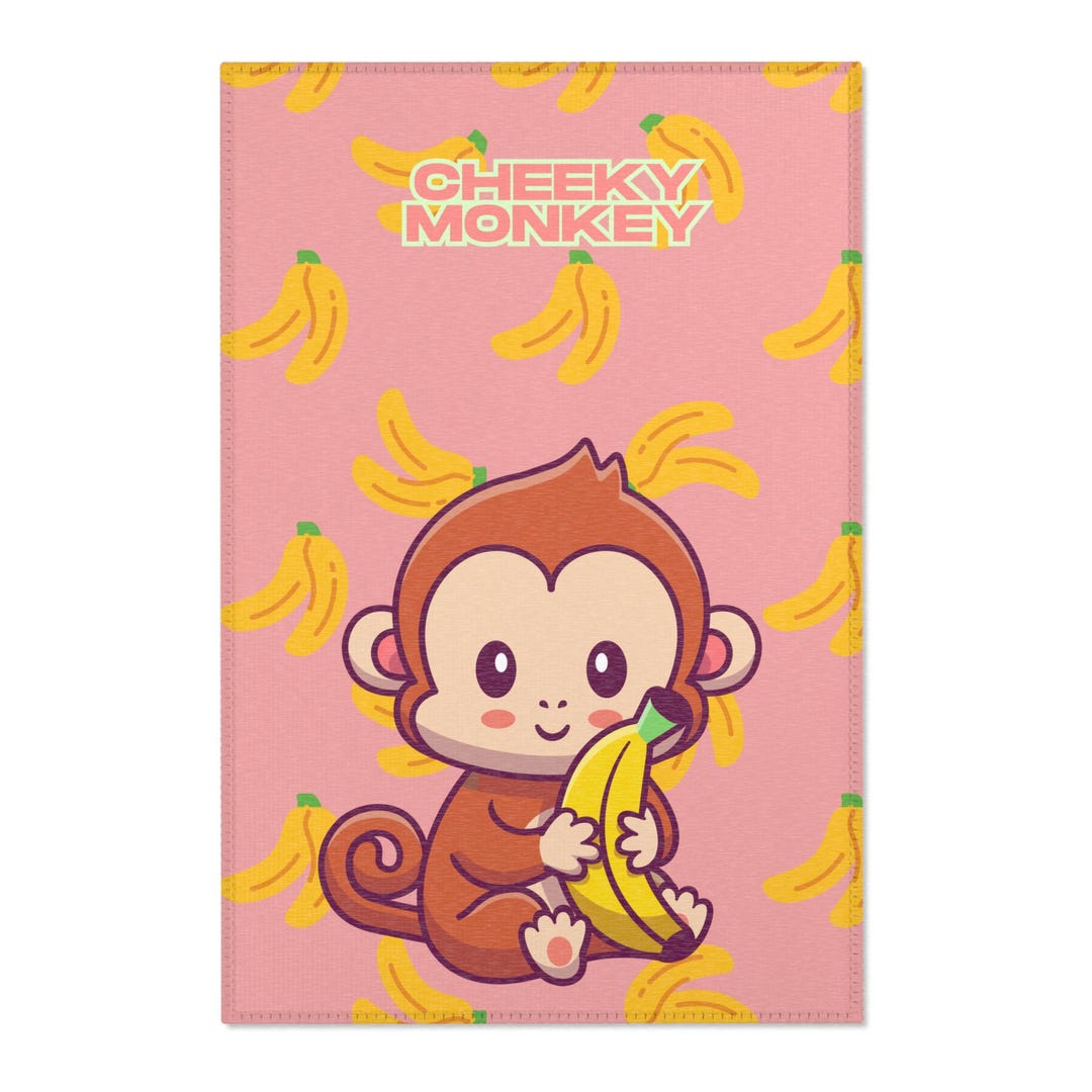 Cheeky Monkey Area Rug | Colorful Playroom Decor, Kids Room Accent ...