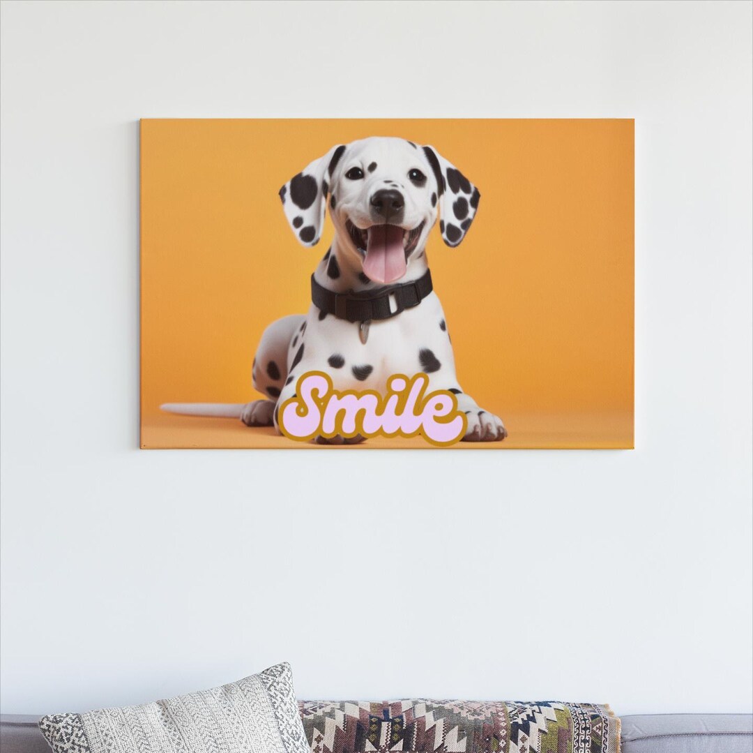 Smiling Dalmatian Puppy Poster - Dog Lover Gift, Kid's Room Decor ...