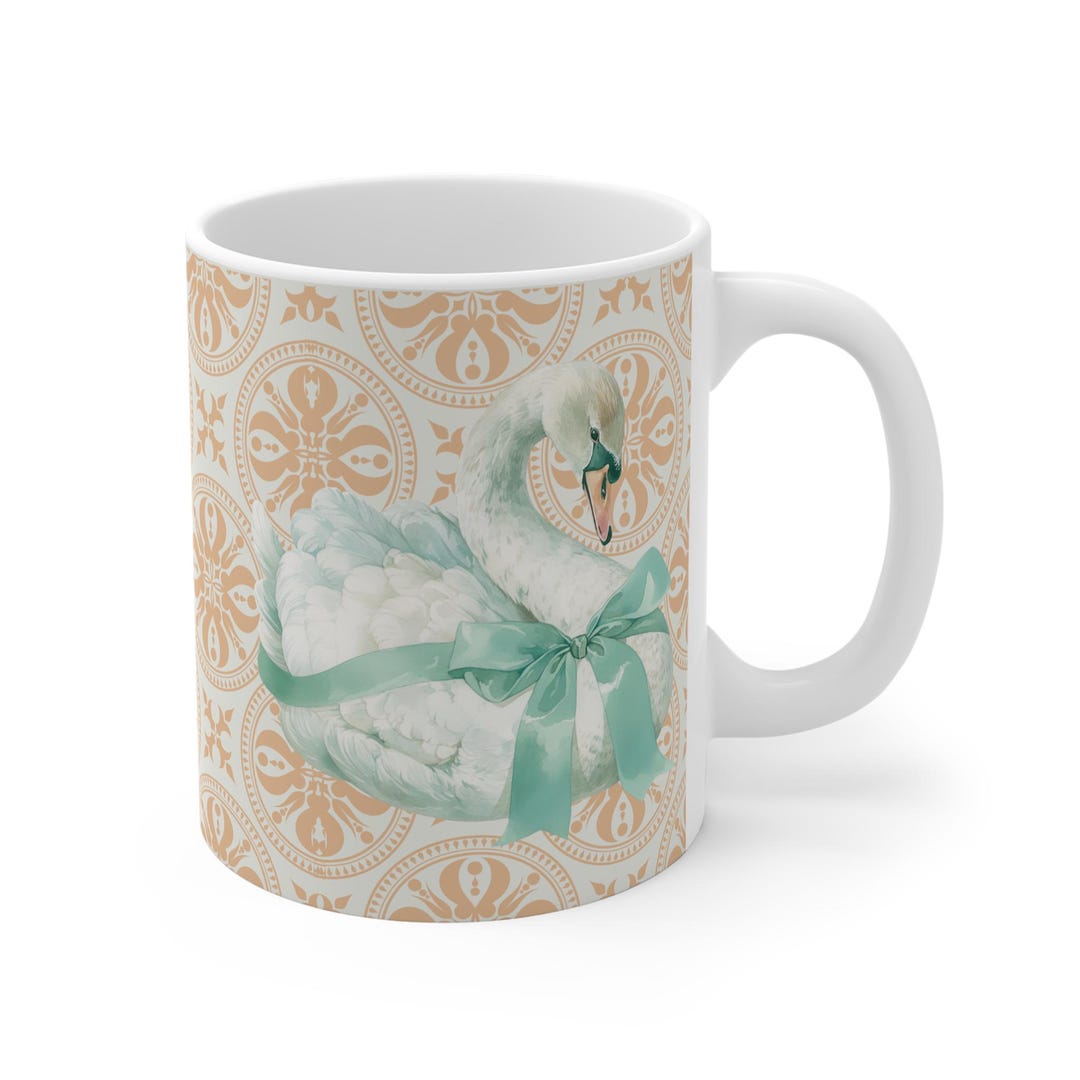 Rococo Coquette Swan and Green Ribbon Gift for Her Opulent Love Token ...