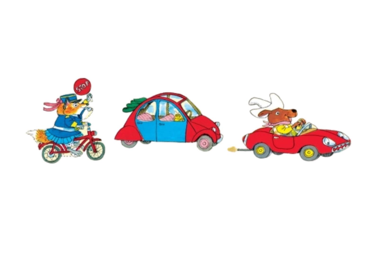 Richard Scarry's Busy Town Clipart, Wacky Cars & Street Scene (digital ...