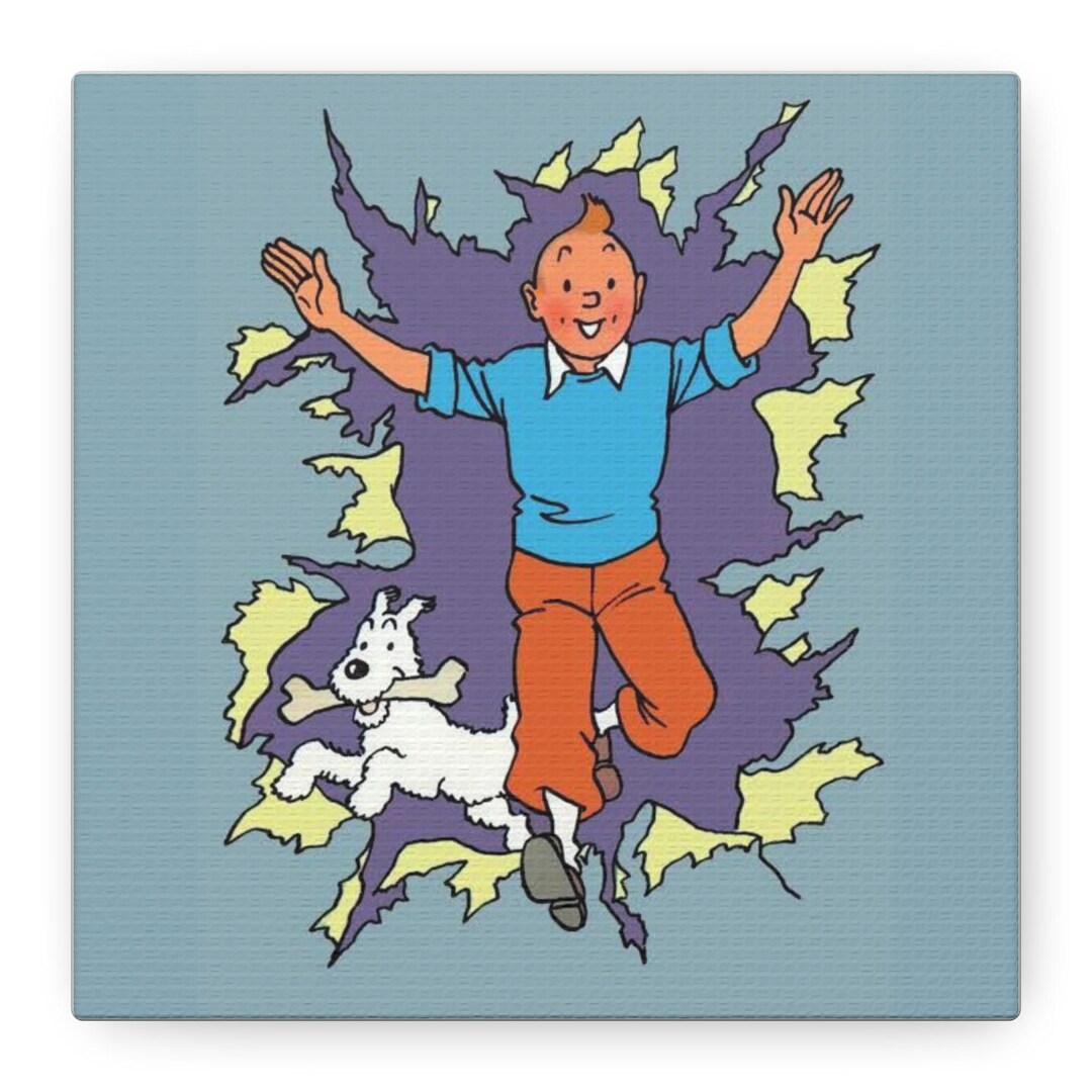 The Adventures of Tintin and Snowy the Dog Canvas Art, Mans Best Friend ...