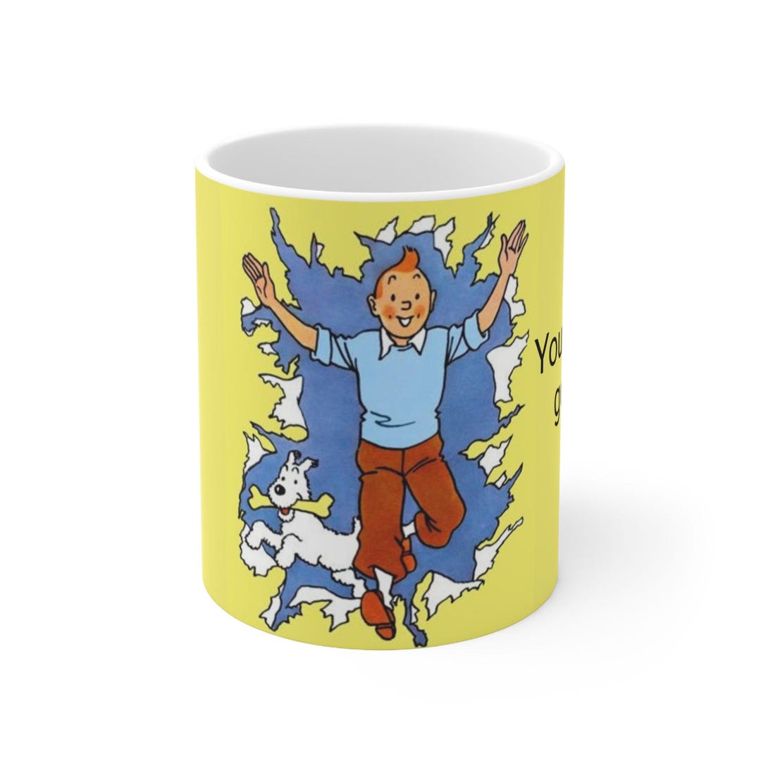 Personalize Custom Name - Whimsical Tintin Yellow Splash Ceramic Mug ...