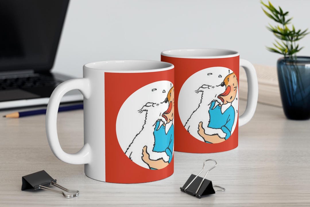 Tintin and Snowy Dog Kisses Ceramic Coffee Cup - Gift for Dog Lovers - Etsy