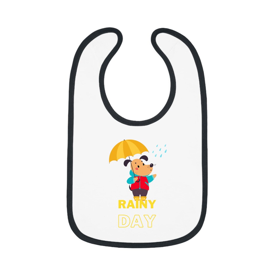 Cute Baby Bib Featuring 'rainy Day Doggy' Design, Fun Baby Shower Gift ...