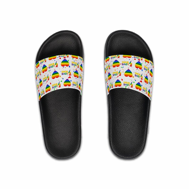 Rainbow Love Slide Sandals, Perfect for Summer, LGBTQ+ Pride, Beach ...