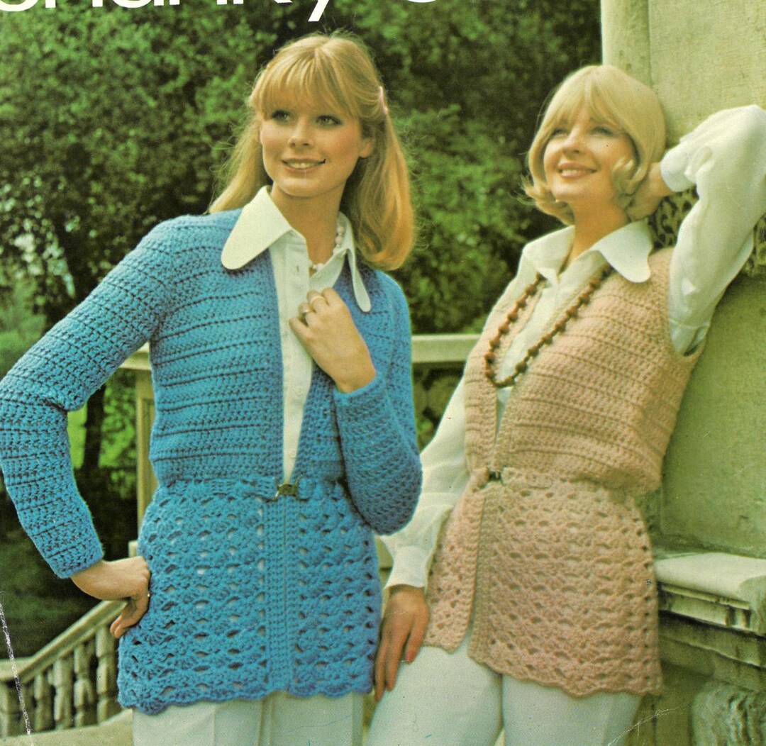 Crochet PDF - Retro Chunky Yarn Crochet Pattern Jacket - Vintage 1960s ...