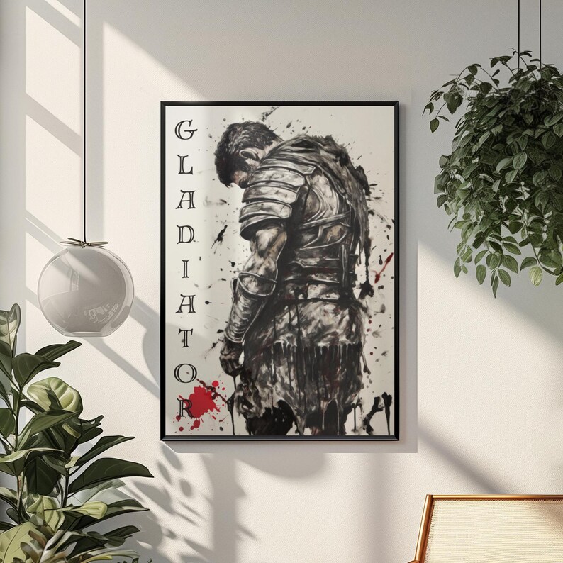 Digital Download Roman Gladiator Art Back View Poster Print for Wall ...