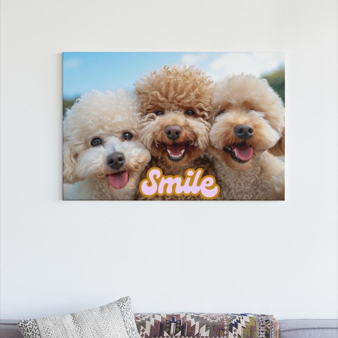 Three Cute Poodle Puppies Smiling - Dog Poster - Gift for Dog Parent ...