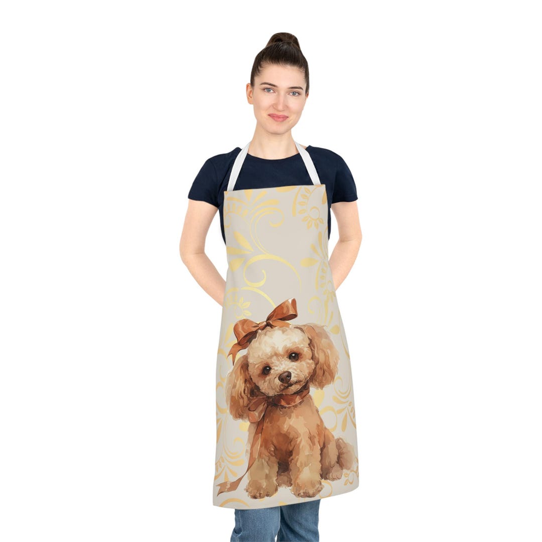 Cute Coquette Poodle Puppy Dog Design Adult Apron, Kitchen Accessory ...